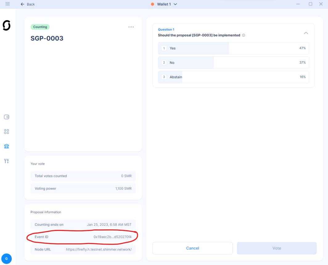 [Task]: Make EventId copyable in Proposal Information · Issue #5644 · iotaledger/firefly · GitHub