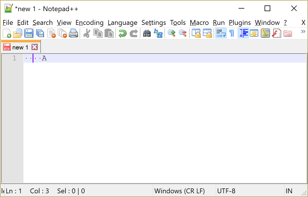 Strange tabulation behavior in the middle of the leading spaces · Issue ...