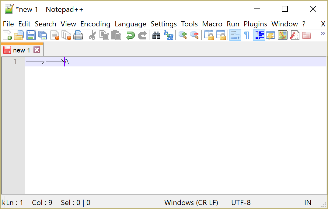Strange tabulation behavior in the middle of the leading spaces · Issue ...
