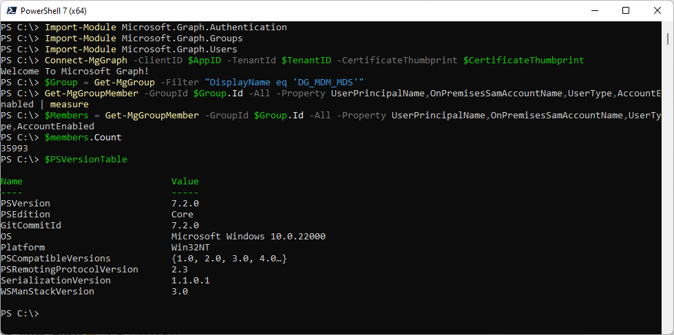 Get-MgGroupMember for large Group · Issue #949 · microsoftgraph/msgraph-sdk-powershell · GitHub