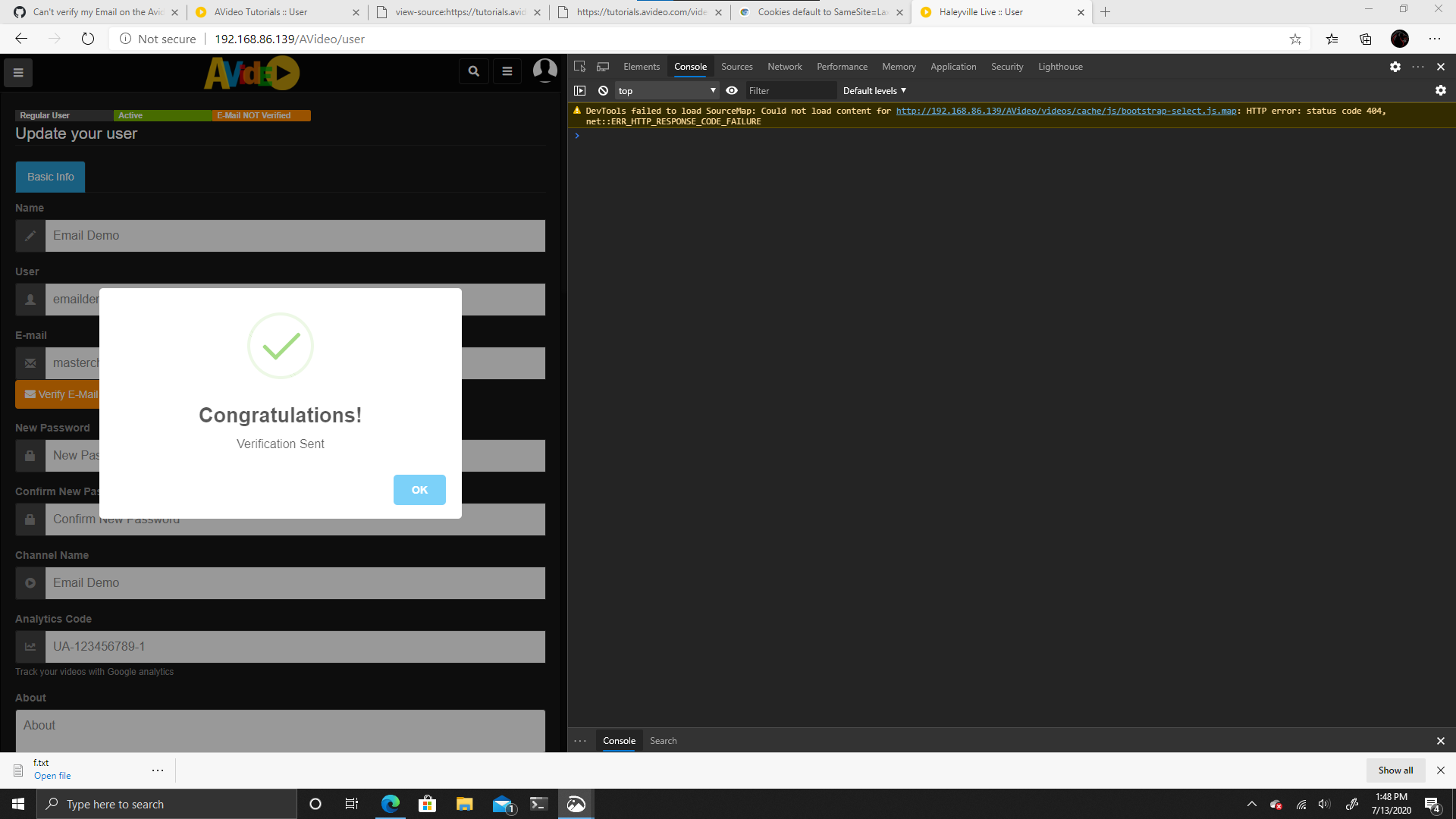 Can't verify my Email on the Avideo Tutorials website · Issue #3279 · WWBN/AVideo · GitHub