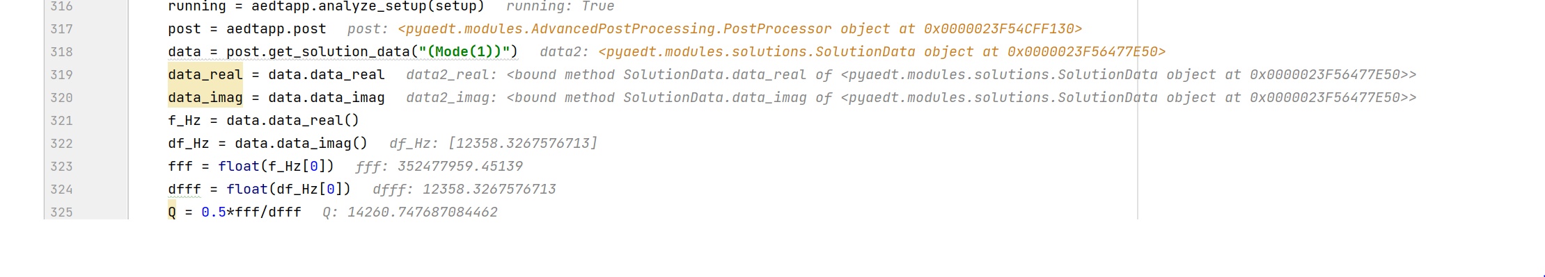 How do I get the imaginary component of frequency? I need to calculate the Q. · Issue #2804 ...