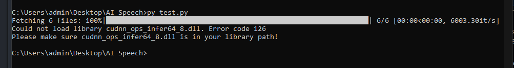 Error code 126 · Issue #85 · SYSTRAN/faster-whisper · GitHub