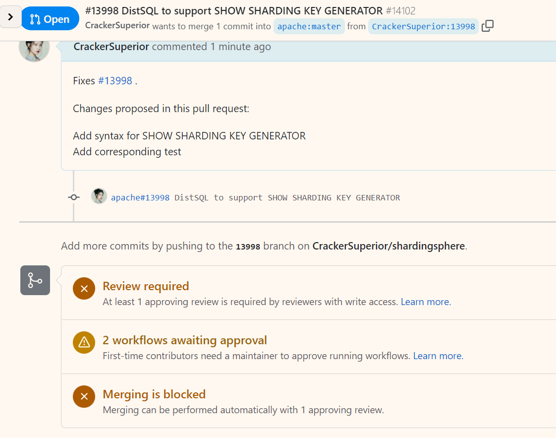 Add syntax for `SHOW SHARDING KEY GENERATORS` · Issue #13998 · apache/shardingsphere · GitHub