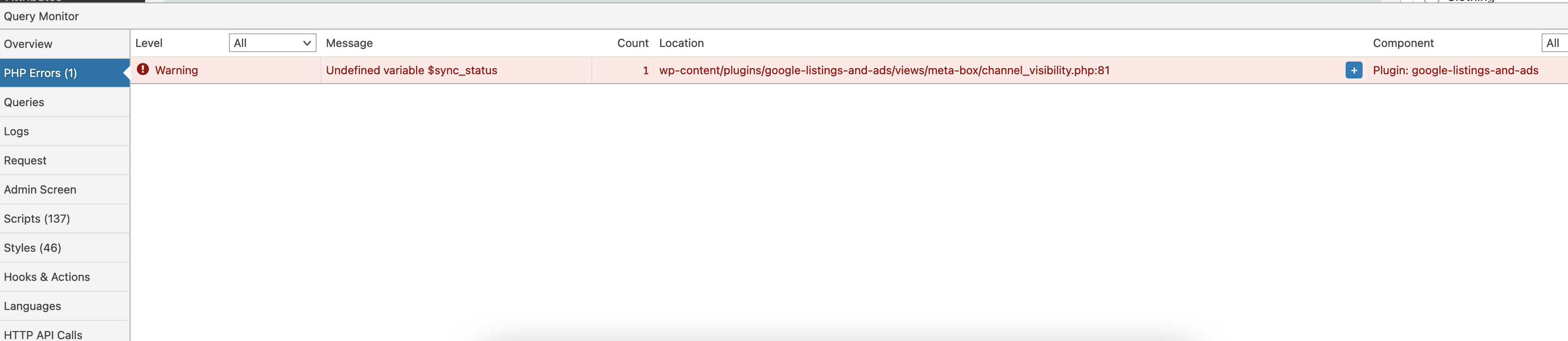 [GlobalStep] PHP error gets triggered upon creating/editing a product when "Google listing and ...