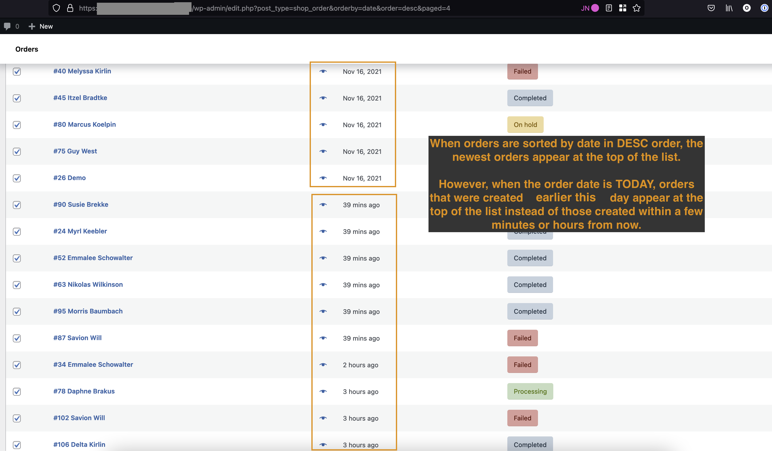 [GlobalStep - 5.9.0] Orders fails to sort by Date > Time when user clicks downarrow button on ...