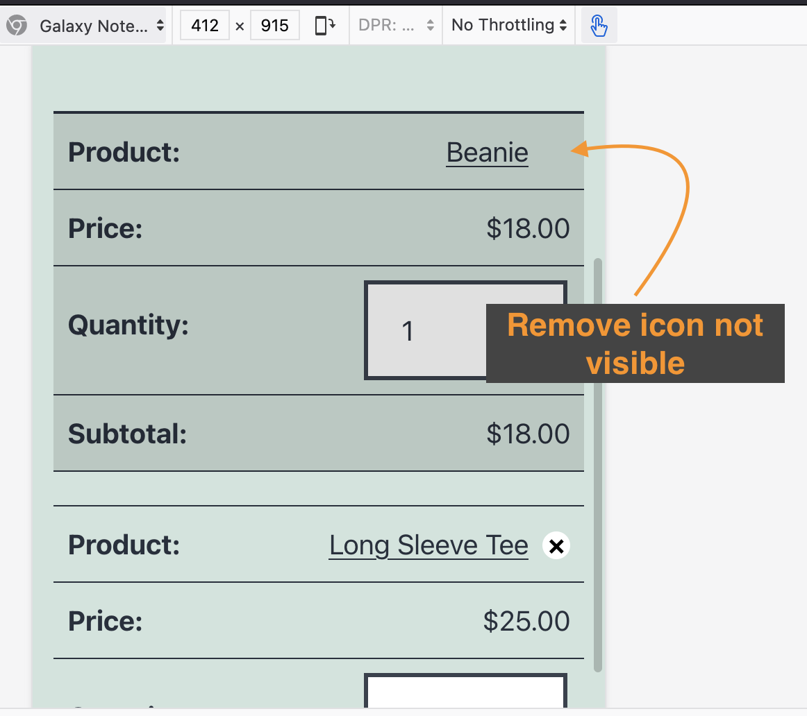 [GlobalStep - 5.9.0] For Twenty Twenty One theme, "Remove button" is not displayed on the "Cart ...