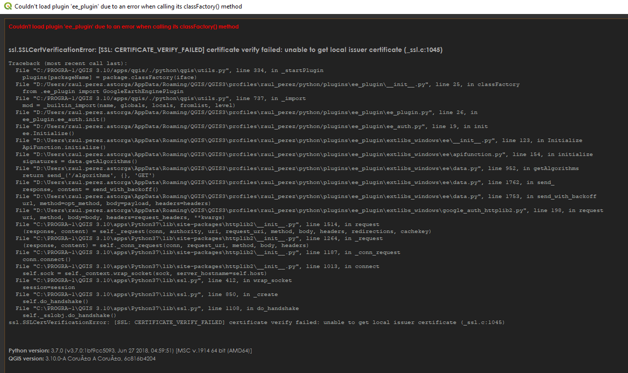 Authentification · Issue #34 · gee-community/qgis-earthengine-plugin · GitHub