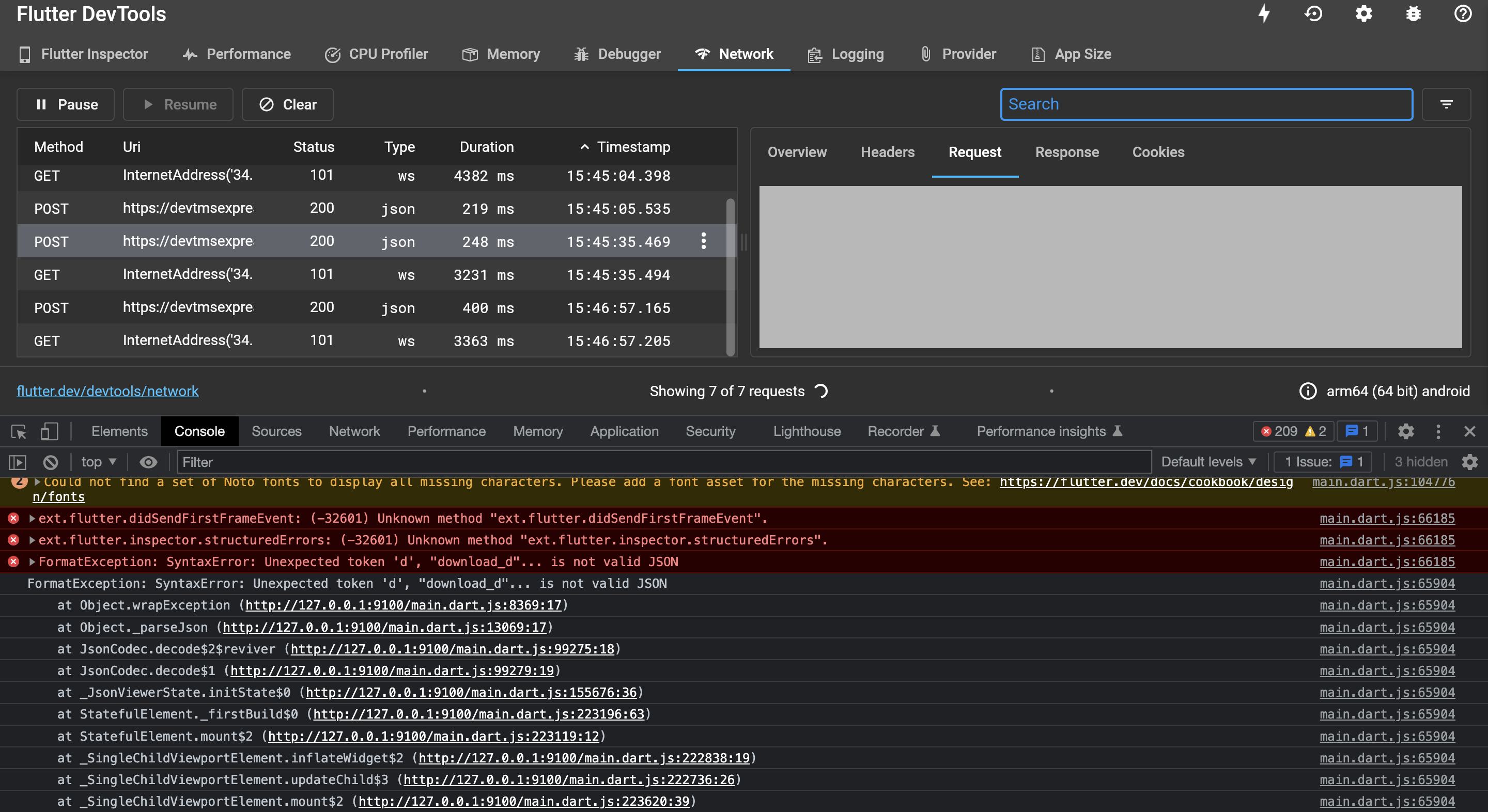 Flutter devtools gray network screen · Issue #3462 · flutter/devtools · GitHub