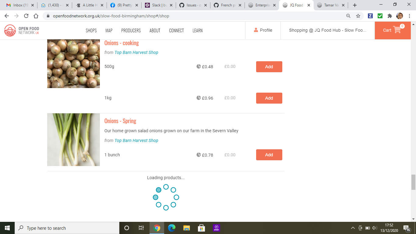 Complete product range doesn't load on shop front for UK enterprise ...