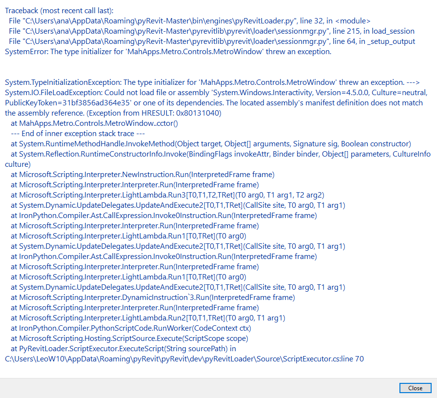 Load Error with 4.6+ (System Type Initialization Excemption - MahApps.Metro...) · Issue #428 ...