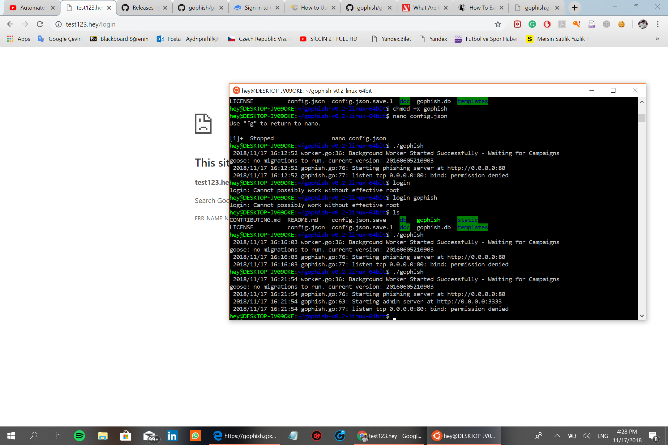 Can not Connect · Issue #1284 · gophish/gophish · GitHub