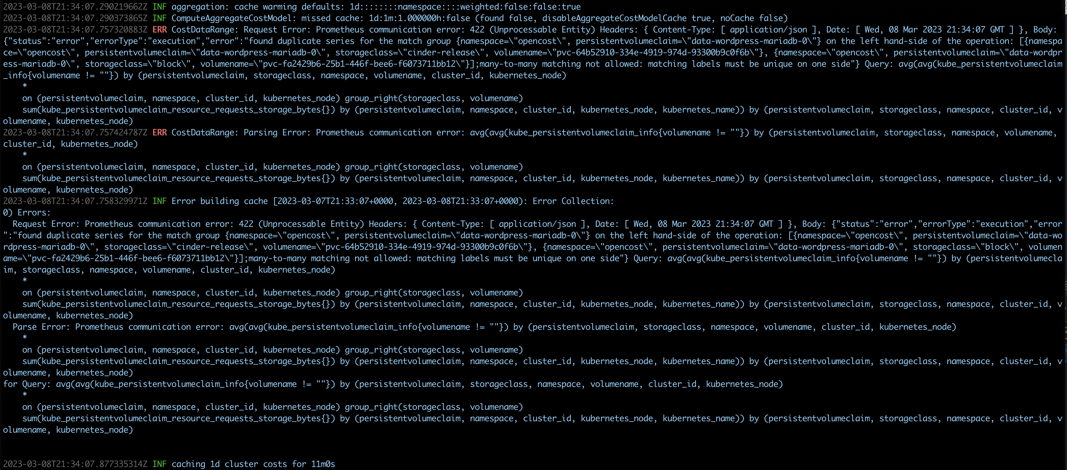 Support single persistentvolumeclaim associated with two storageclasses · Issue #1741 · opencost ...
