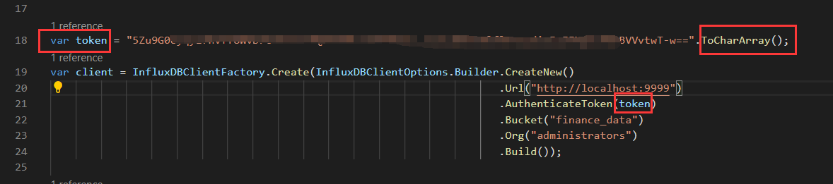 Why does InfluxDBClientOptions.Builder.AuthenticateToken not accept string parameter? · Issue ...