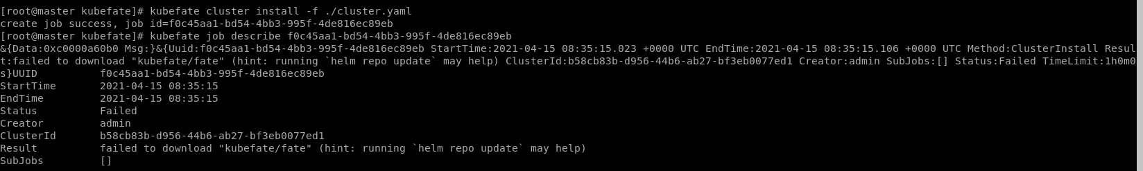 failed to download "kubefate/fate" (hint: running `helm repo update` may help) · Issue #403 ...