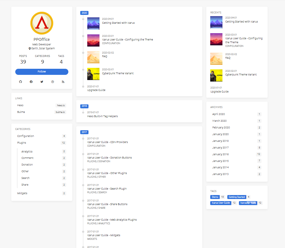 归档（archives）页如何每页显示更多项？ · ppoffice hexo-theme-icarus · Discussion #998 · GitHub