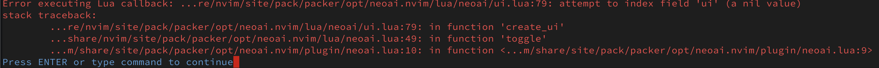 Unable to open using :NeoAI command · Issue #43 · Bryley/neoai.nvim · GitHub