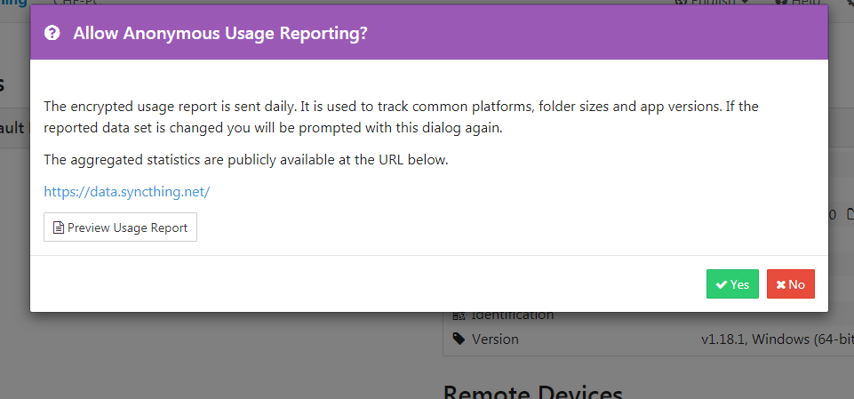 The Yes/No buttons on "The allow anonymous usage reporting" do not work · Issue #661 · canton7 ...