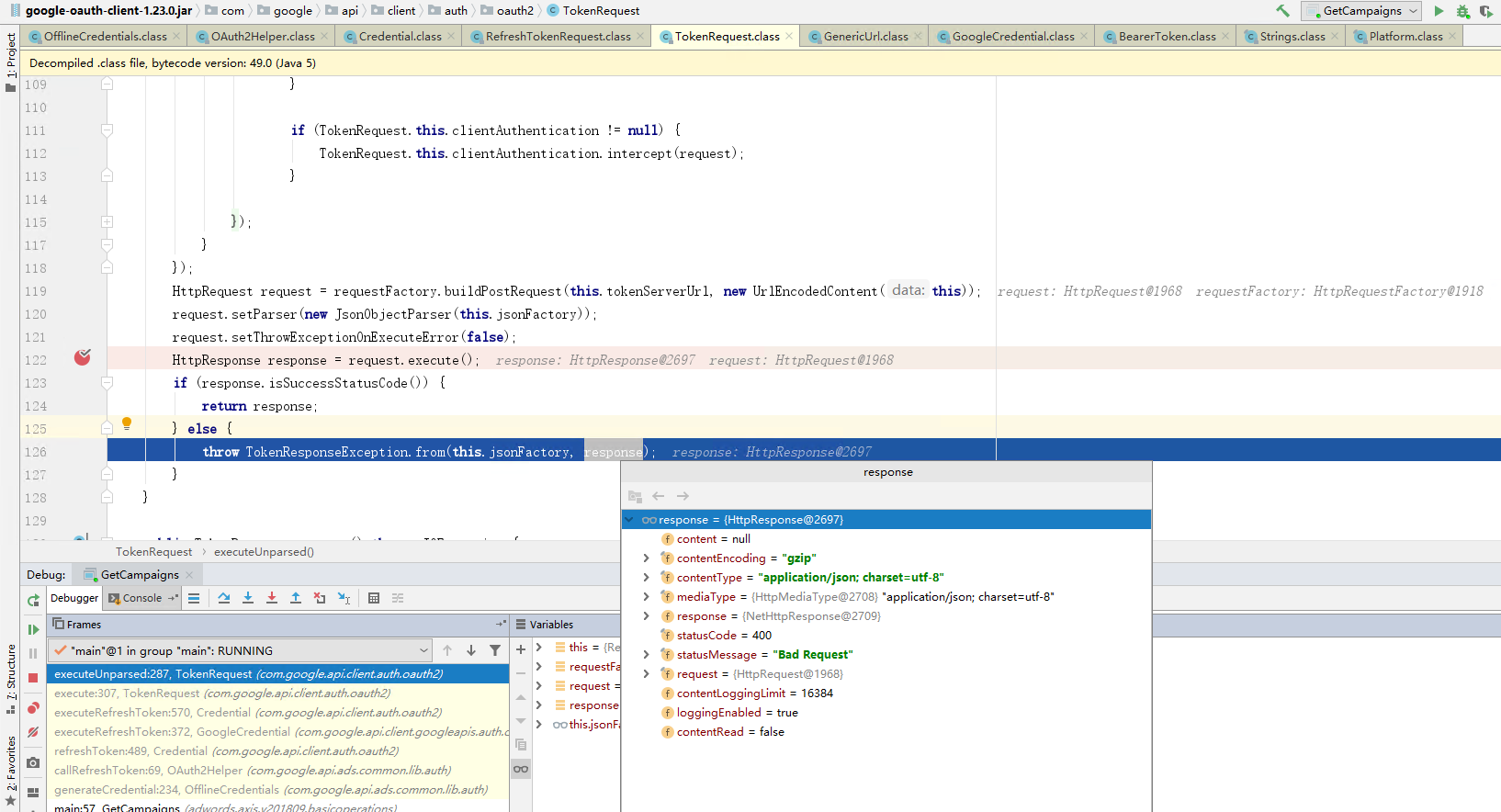 Failed to create OAuth credentials. Check OAuth settings in the ads.properties file. · Issue ...