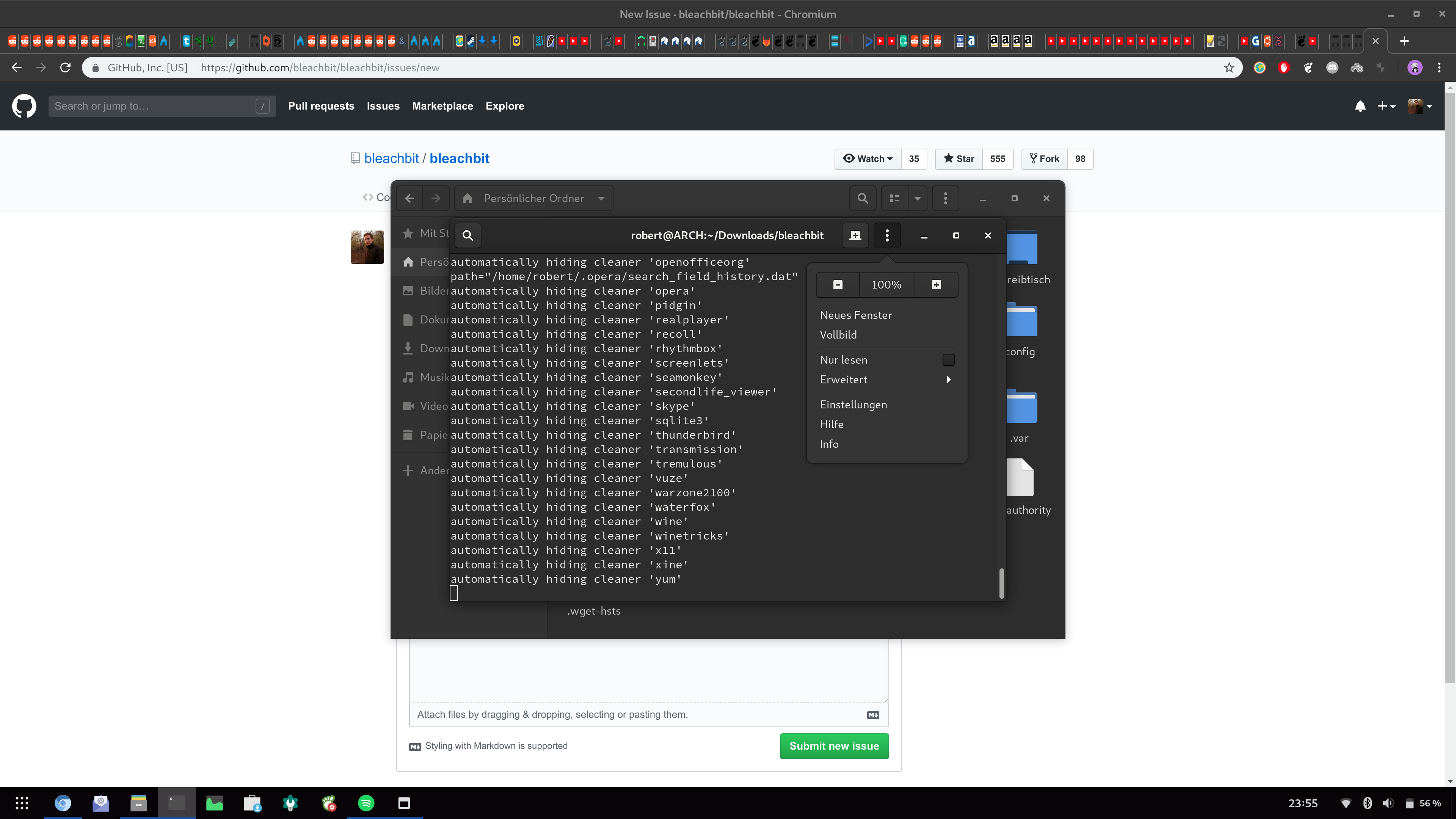 [Issue] Missing menu · Issue #551 · bleachbit/bleachbit · GitHub