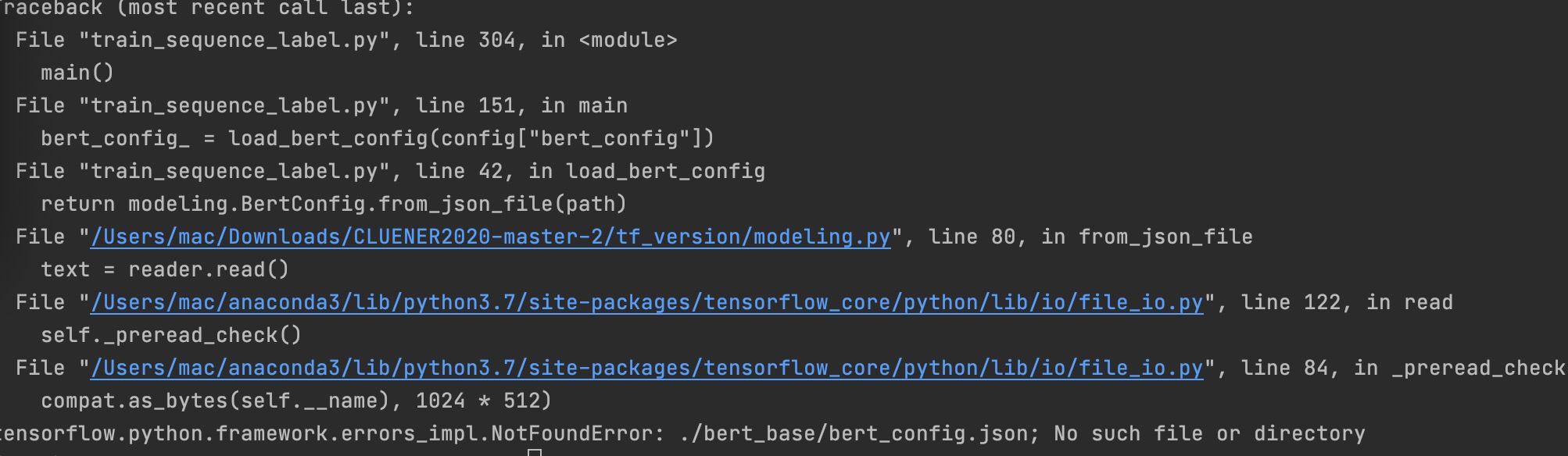 在tf_version时，显示找不到bert_config.json文件 · Issue #61 · CLUEbenchmark/CLUENER2020 · GitHub