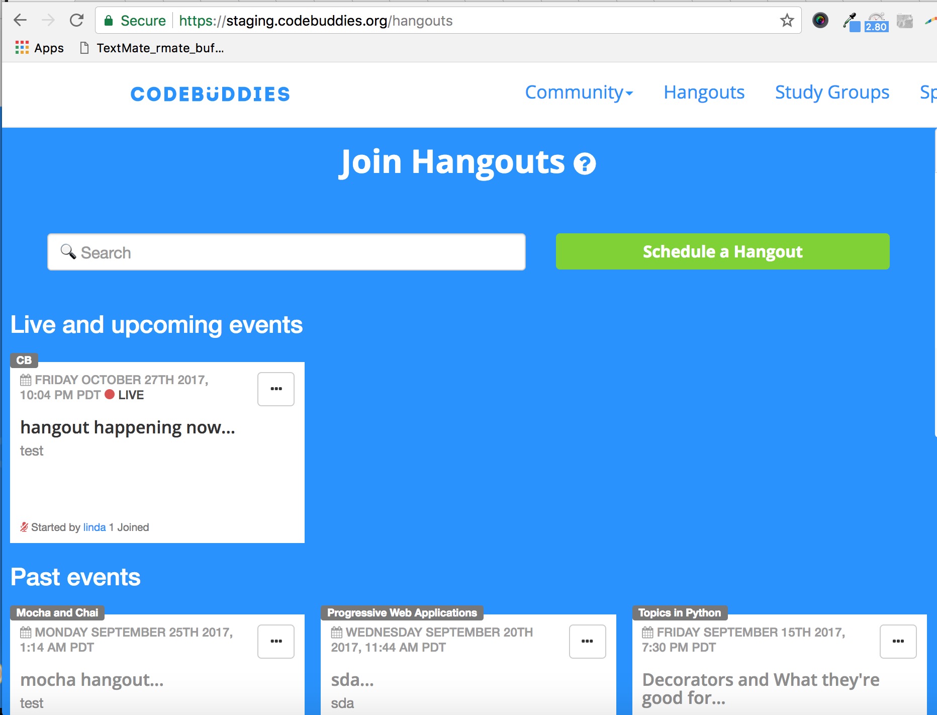 Design/UI feedback: can we improve the display of events? · Issue #696 · codebuddies/codebuddies ...