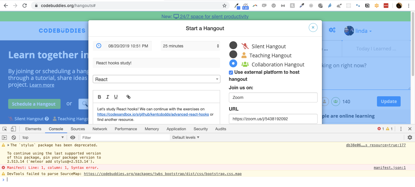 Login on Android Chrome with github auth · Issue #1141 · codebuddies/codebuddies · GitHub