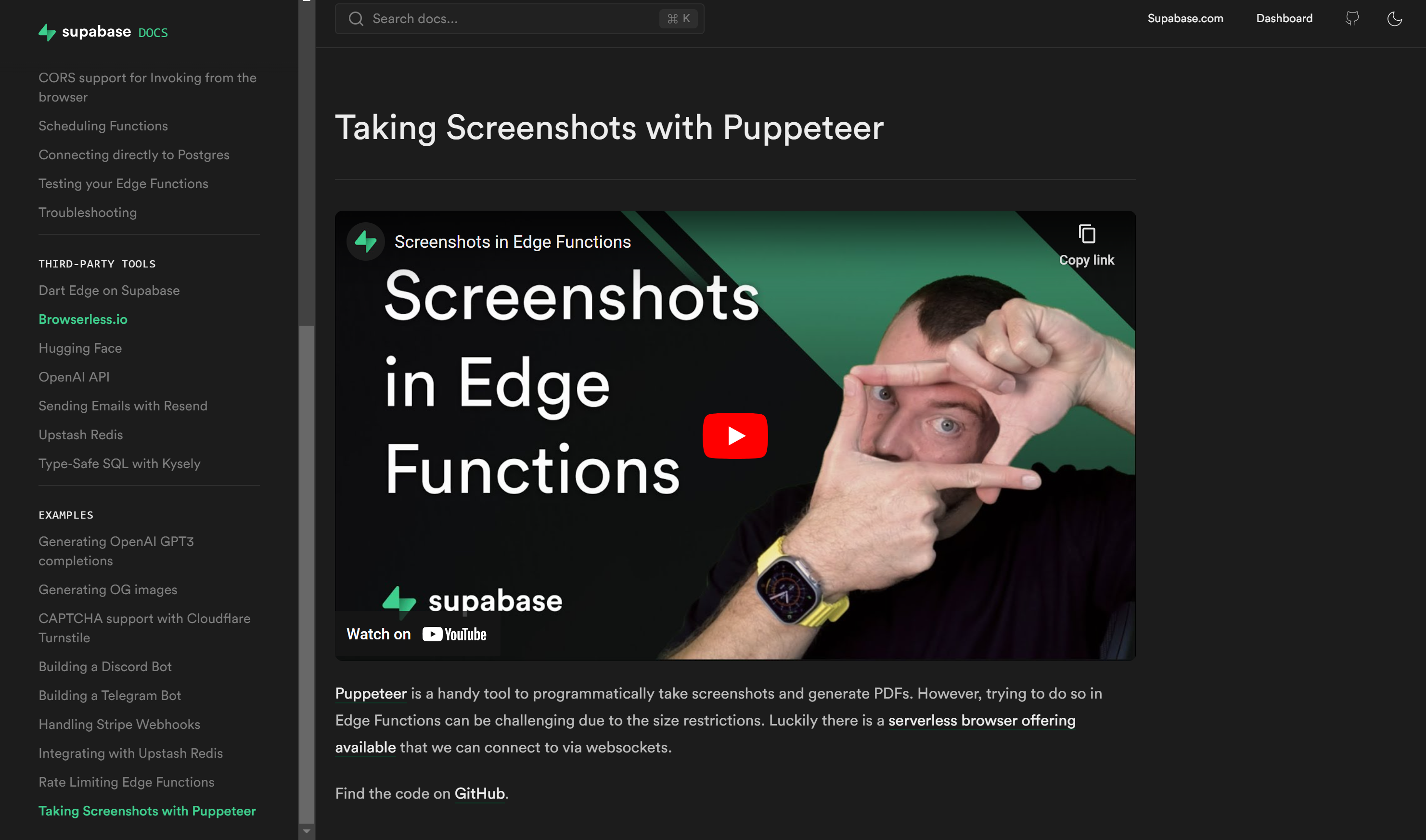 two menu items are referring to same link (in supabase docs) · Issue #18019 · supabase/supabase ...