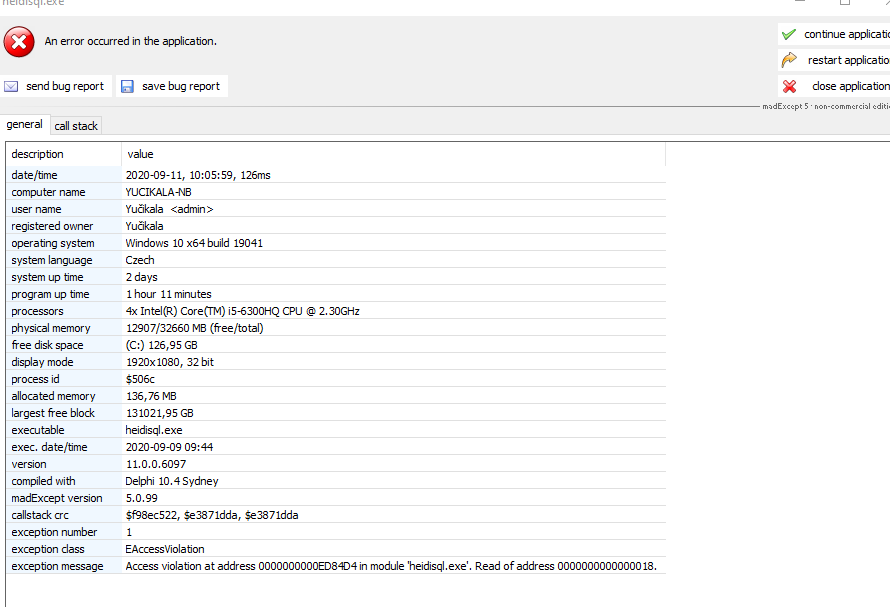 Crash after disconnect db · Issue #1154 · HeidiSQL/HeidiSQL · GitHub