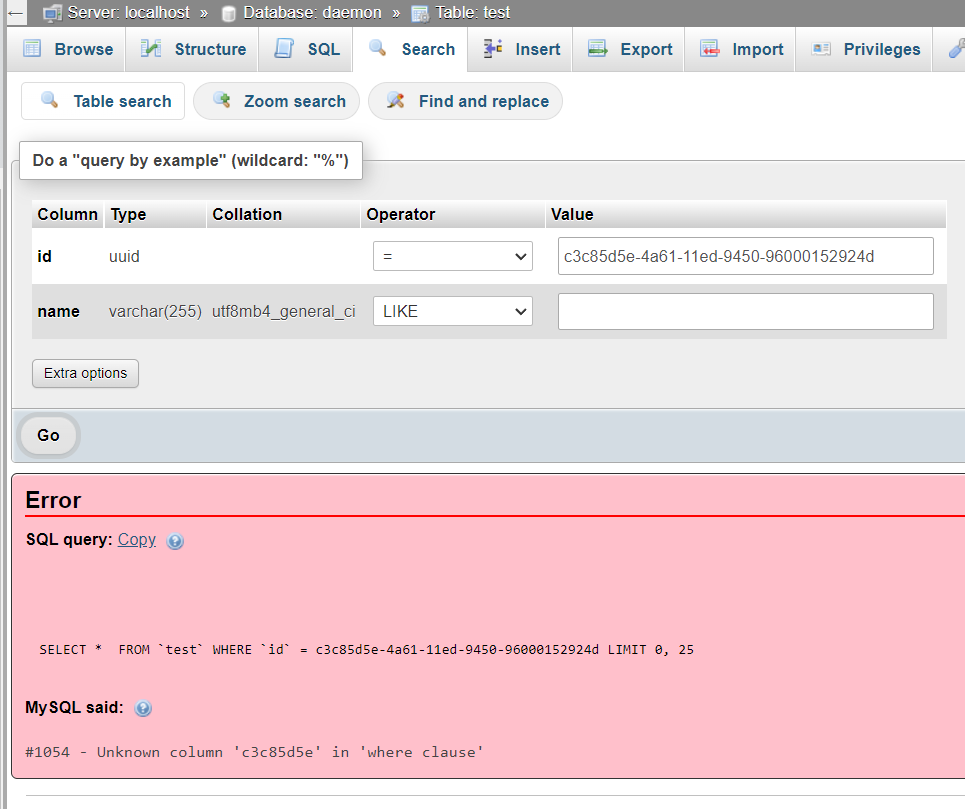 please support uuid data type · Issue #17248 · phpmyadmin/phpmyadmin · GitHub