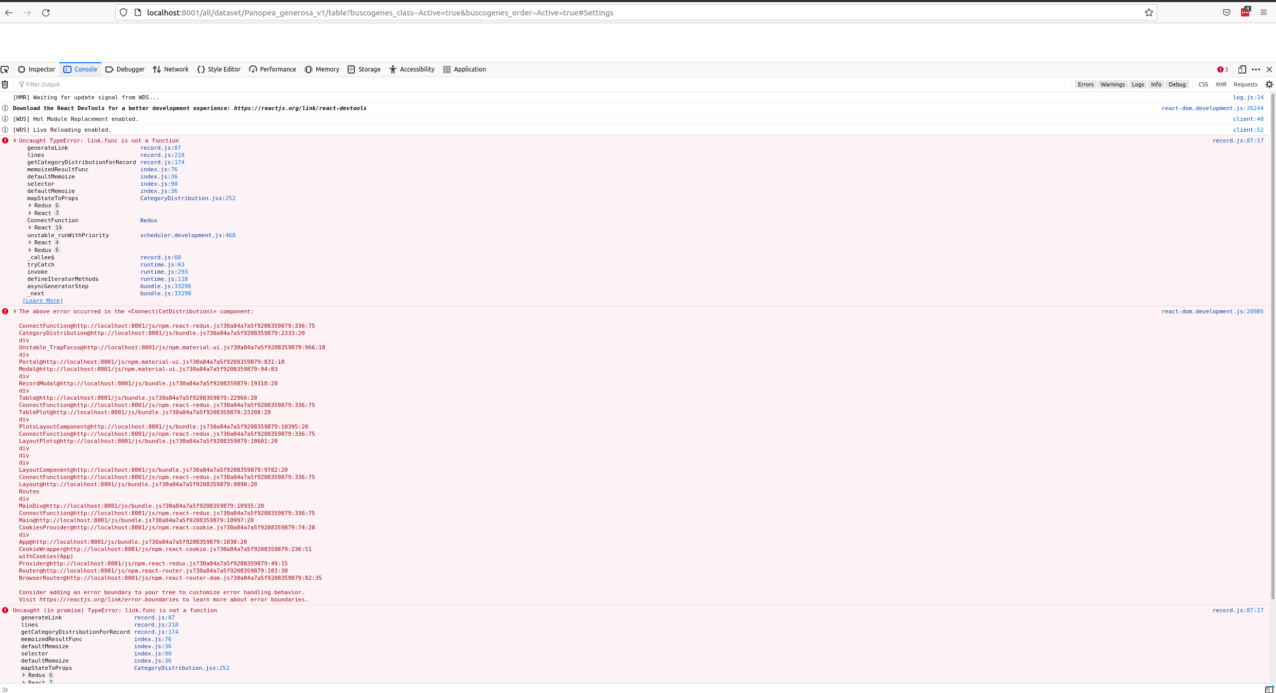 [v2.6.2] Viewing BLAST hits produces blank page · Issue #23 ...