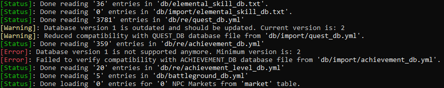 Database Version outdated · Issue #6340 · rathena/rathena · GitHub