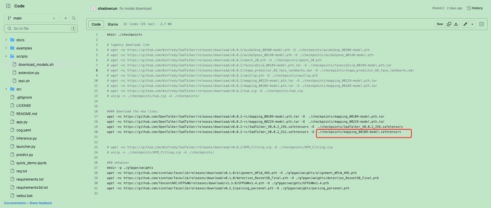 EOF和模型下载脚本问题 · Issue #369 · OpenTalker/SadTalker · GitHub