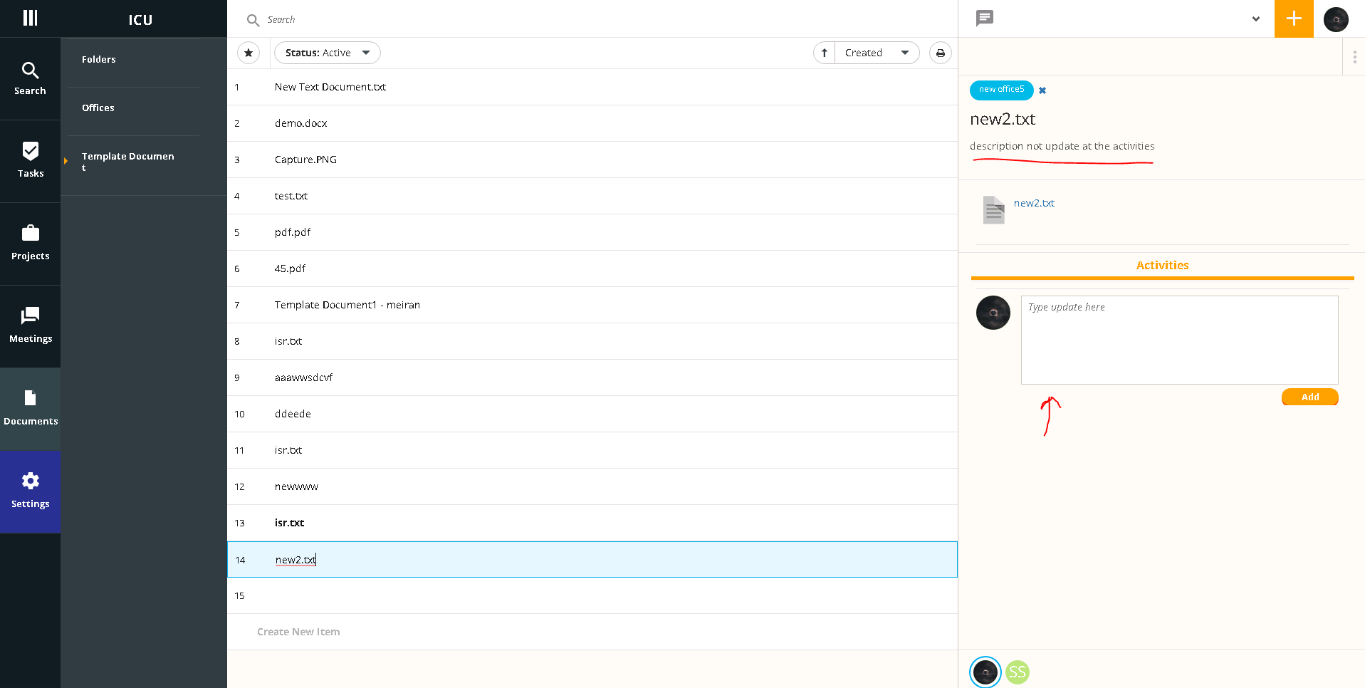 Activities not update after write description at Template Documents · Issue #1621 · linnovate ...