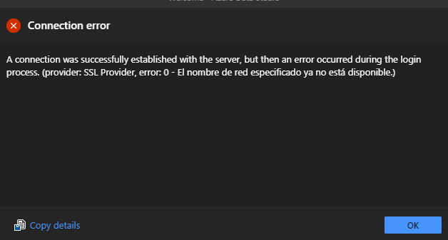 SSL Provider error · Issue #19252 · microsoft/azuredatastudio · GitHub