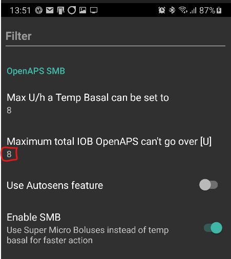 OpenAPS SMB Dynamic ISF, SMB reports limiting max_iob to 1.5U (not following preference settings ...