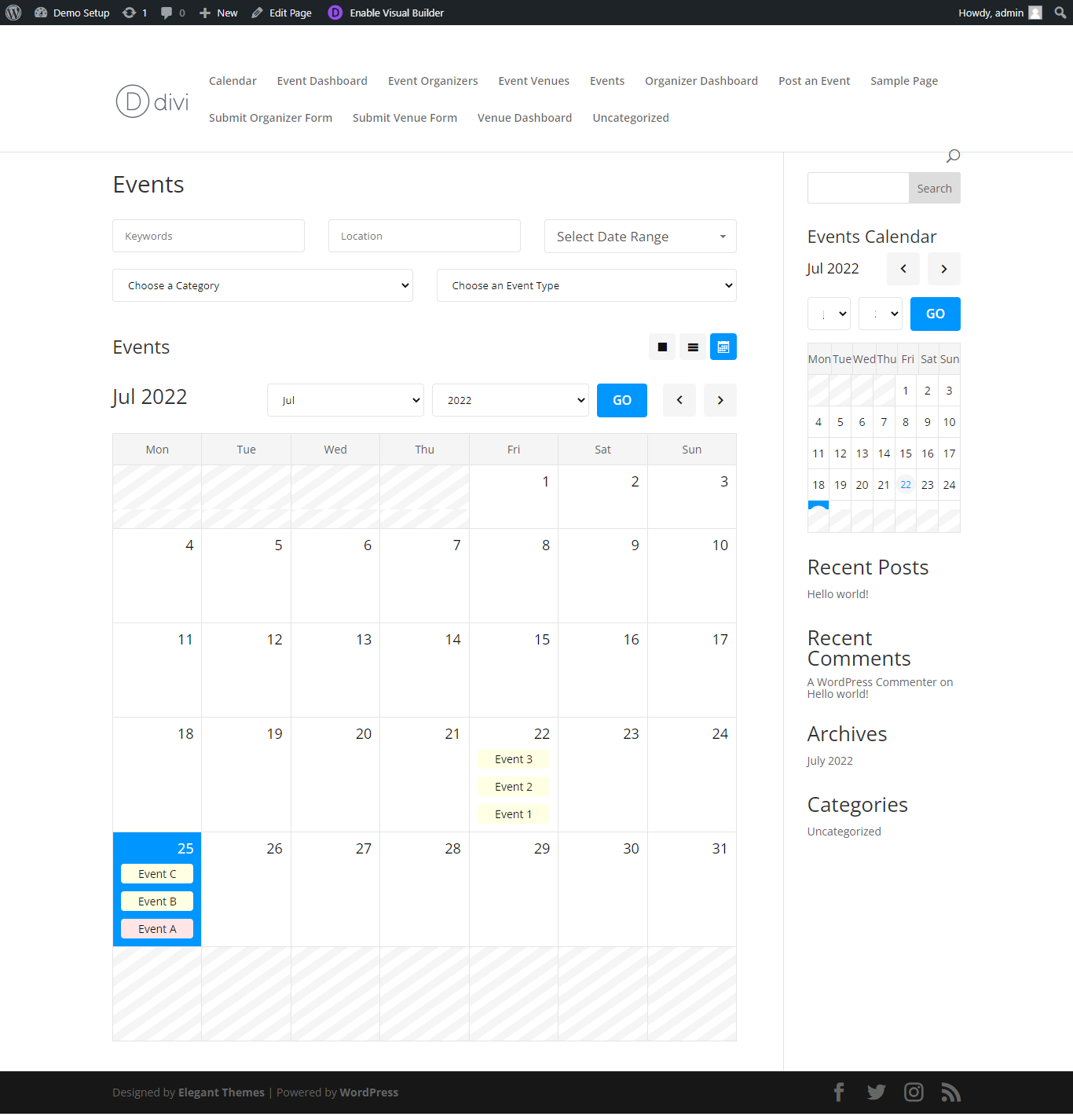Calendar design affected due to Divi elementor · Issue #52 · wpeventmanager/wpem-divi-elements ...