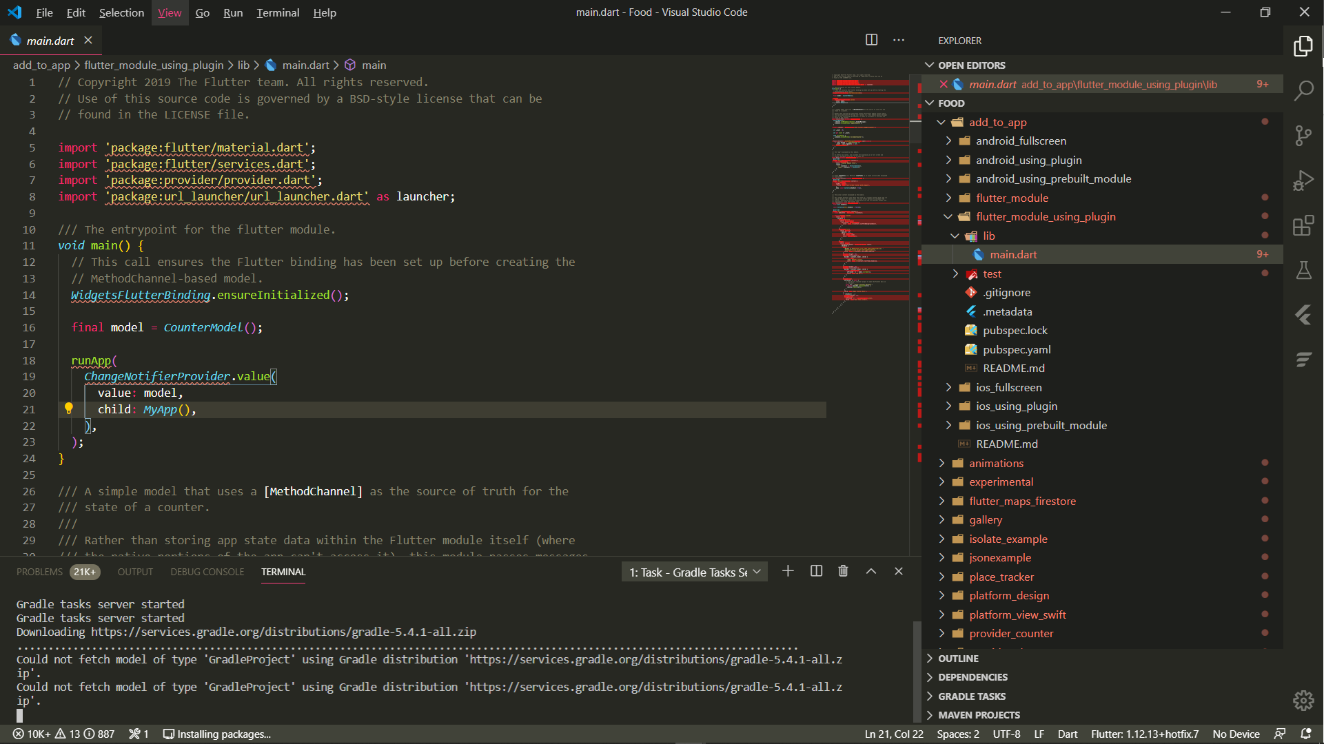 Could not fetch GradlePrioject . 21K+ problems · Issue #53090 · flutter/flutter · GitHub