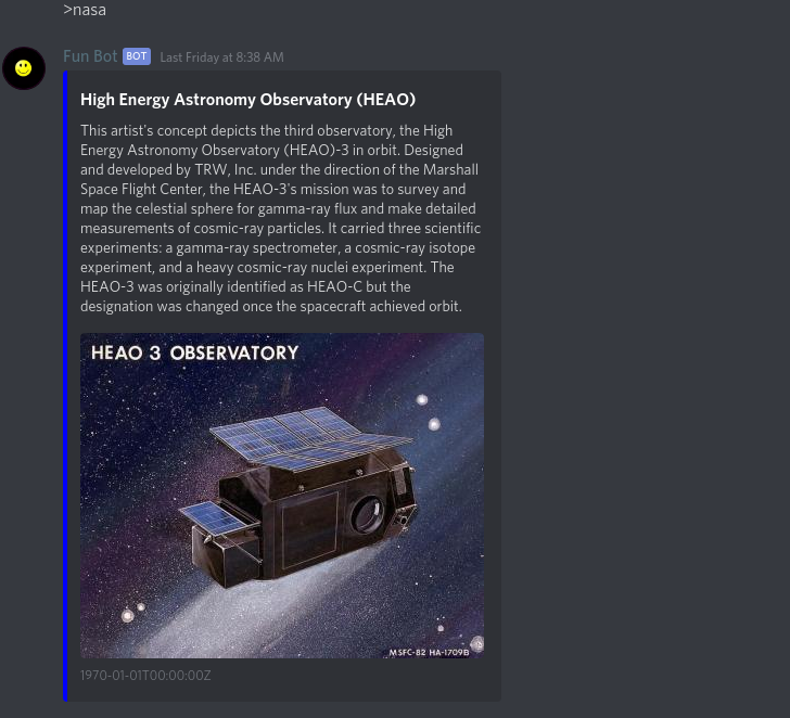 .nasa command to get random facts from NASA · Issue #358 · python-discord/sir-lancebot · GitHub