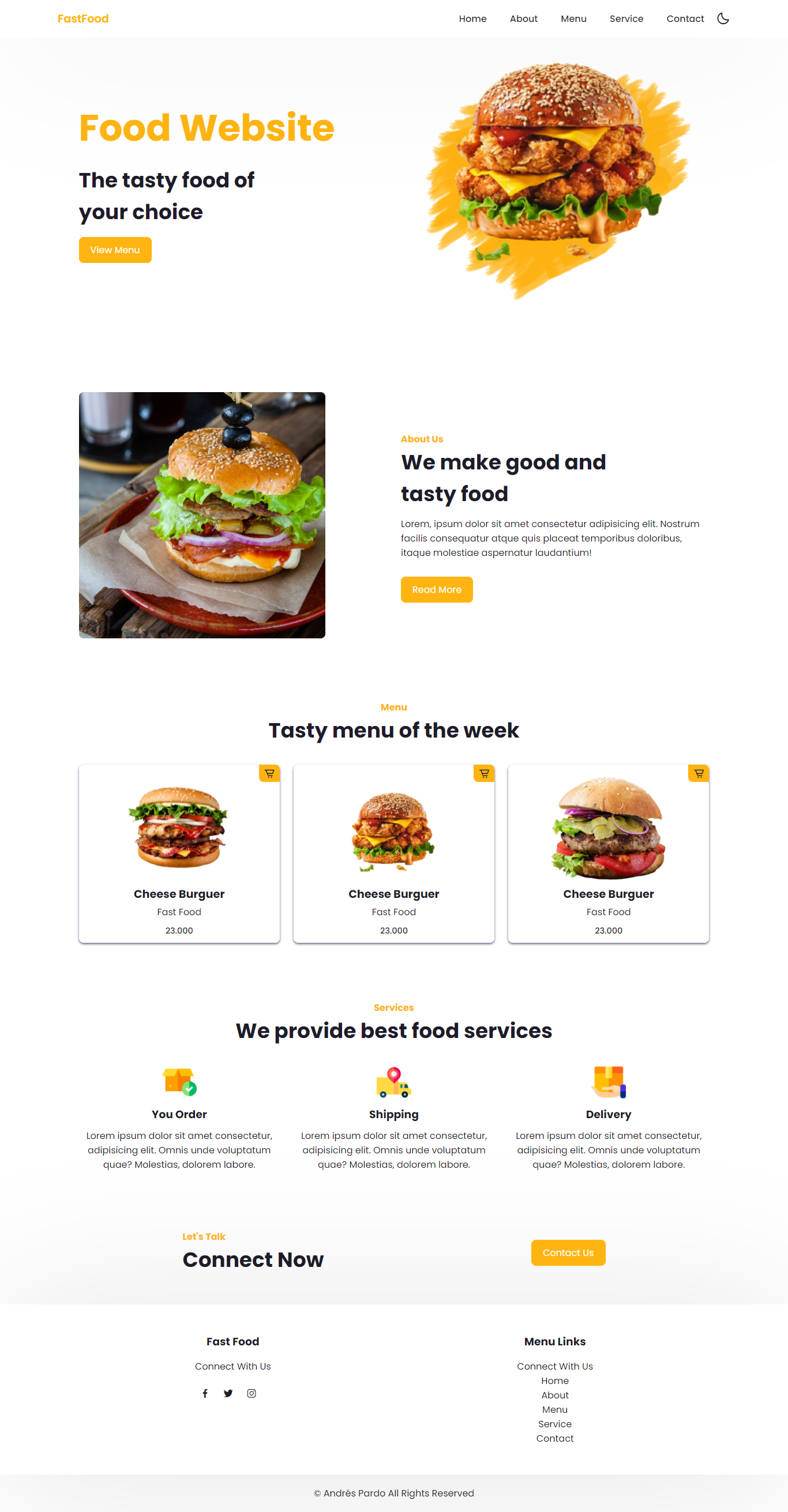 GitHub - Andresp08/Food-website: Project for a restaurant, Html, Css ...