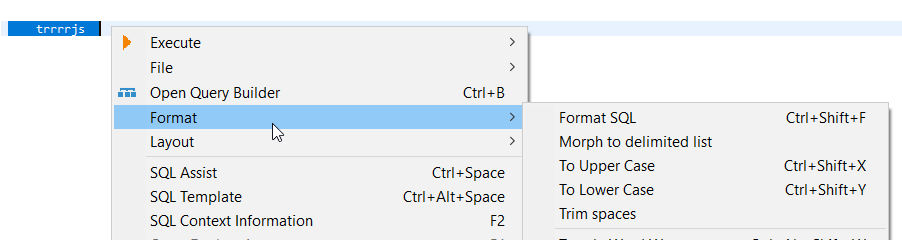 #6052 formatting button in SQL Editor "Trim spaces" added by LonwoLonwo ...