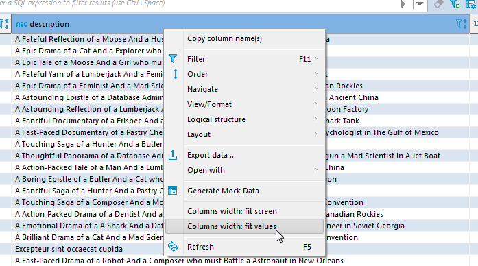 "calculate column width by cell values" missing in Dbeaver 7.3.5 ...