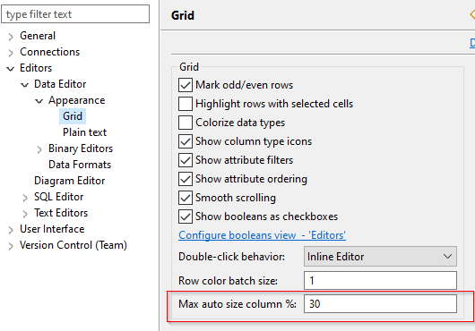 "calculate column width by cell values" missing in Dbeaver 7.3.5 ...