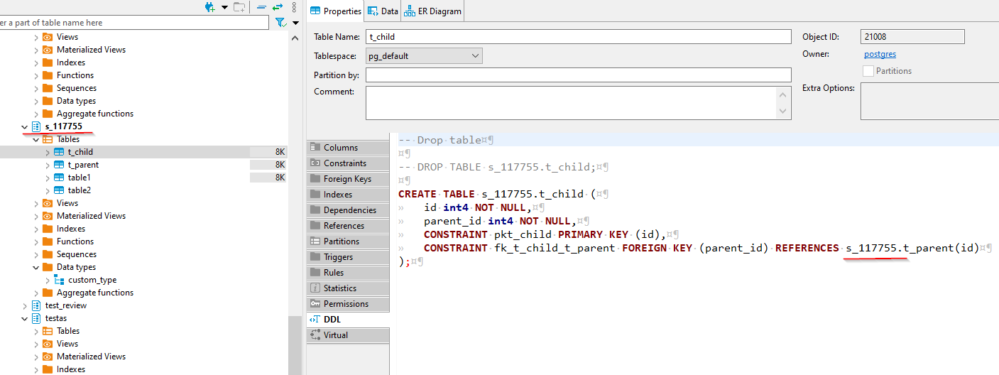 FOREIGN KEY REFERENCES omits schema · Issue #11775 · dbeaver/dbeaver ...