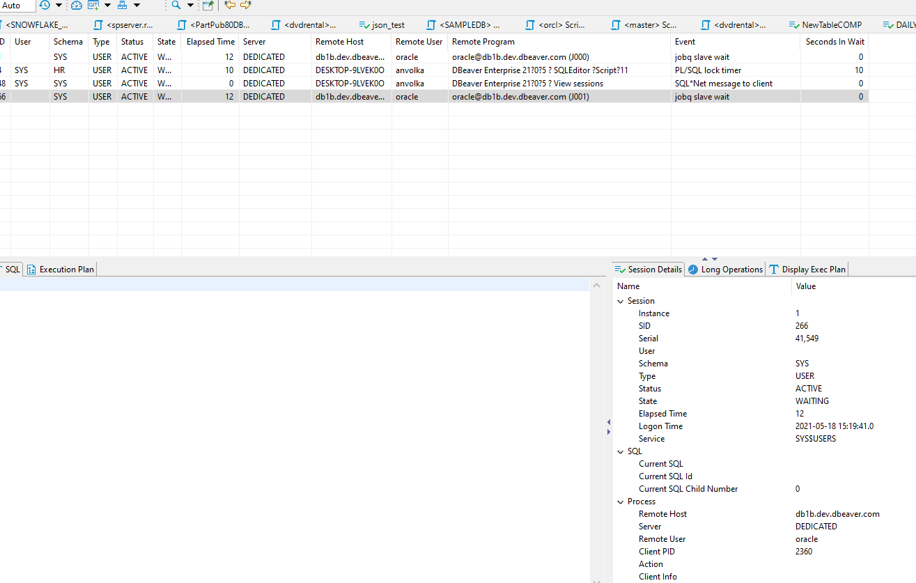 Wrong session info in Oracle. · Issue #11154 · dbeaver/dbeaver · GitHub