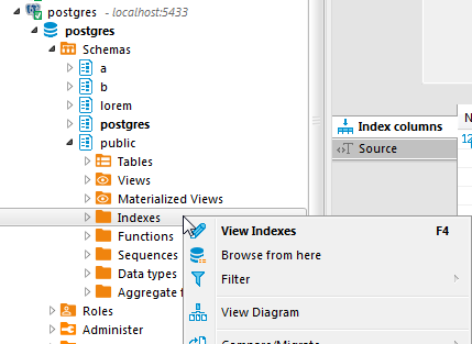 Postgresql : Cannot create new Indexes · Issue #14500 · dbeaver/dbeaver · GitHub