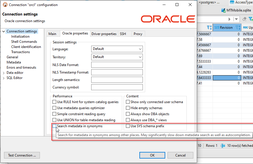 Autocomplete should also show synonyms and columns from synonyms ...