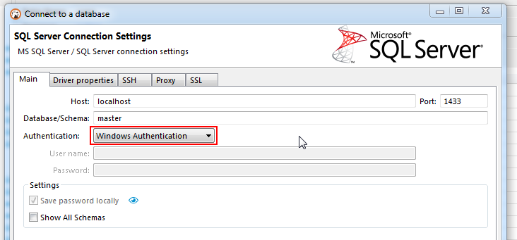 cannot connect to sqlexpress with windows authentication · dbeaver ...