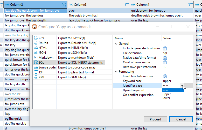Advanced Copy As Sql Doesnt Copy Table Name As Case Sensitive · Issue 15158 · Dbeaverdbeaver 