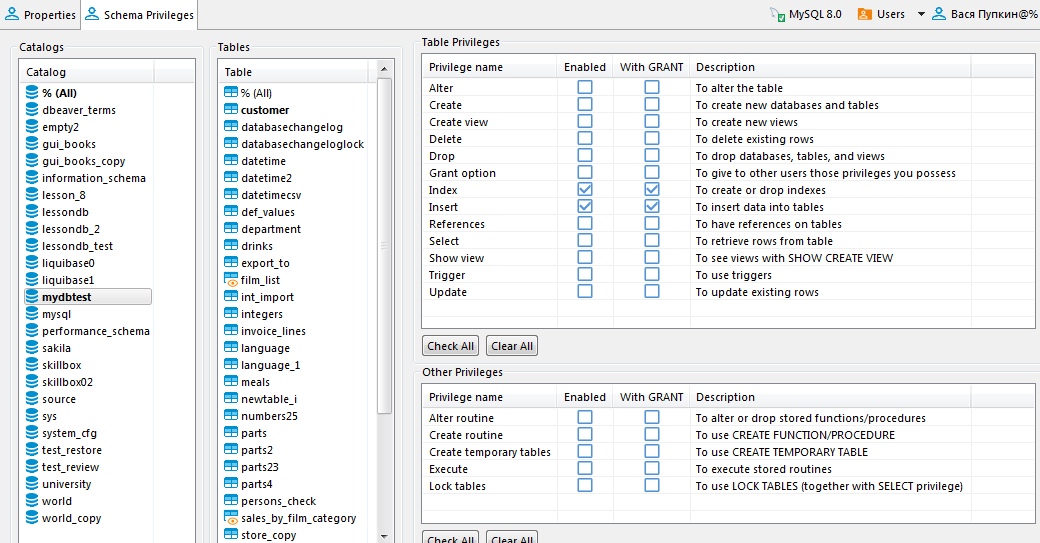 MySQL/MariaDB: permissions WITH GRANT OPTION · Issue #11090 · dbeaver/dbeaver · GitHub